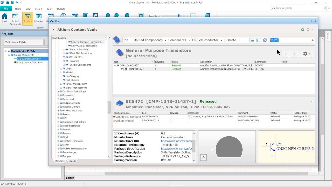 Getting Started with CircuitStudio: (#3) Creating a Schematic ...