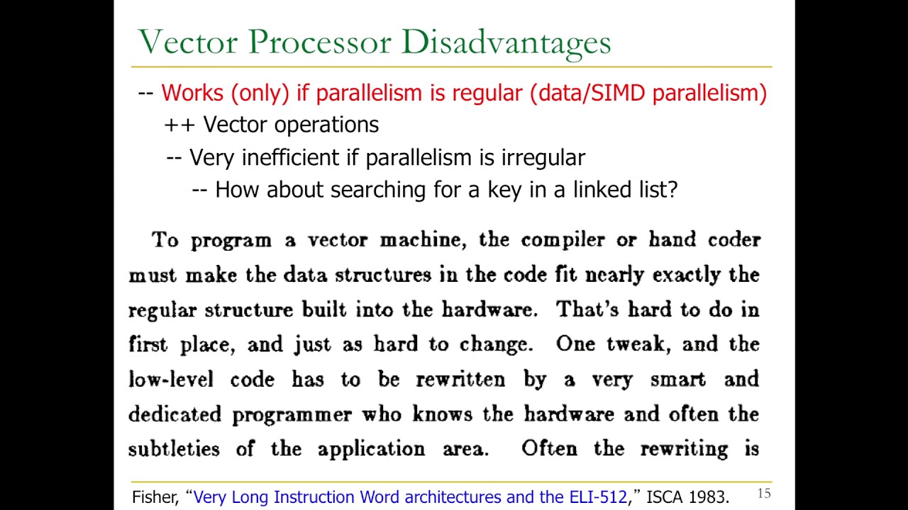 Digital Circuits - Lecture 20: SIMD (Vector and Array) Processors (ETH Zurich, Spring 2017)