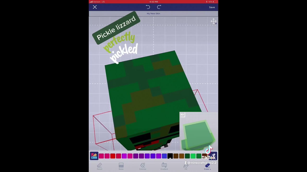 Pickle lizard Minecraft skin
