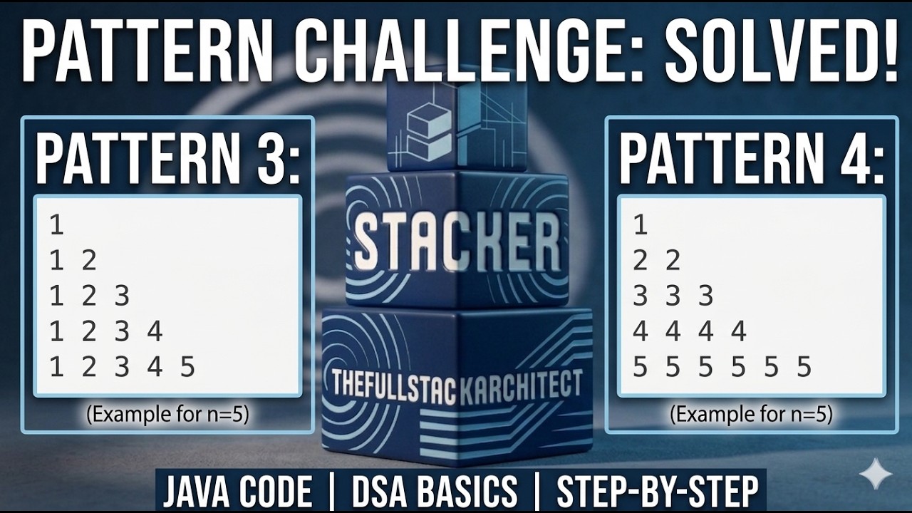 Master Pattern Printing: GFG Pattern 3 and 4 (Logic + Java Solution)