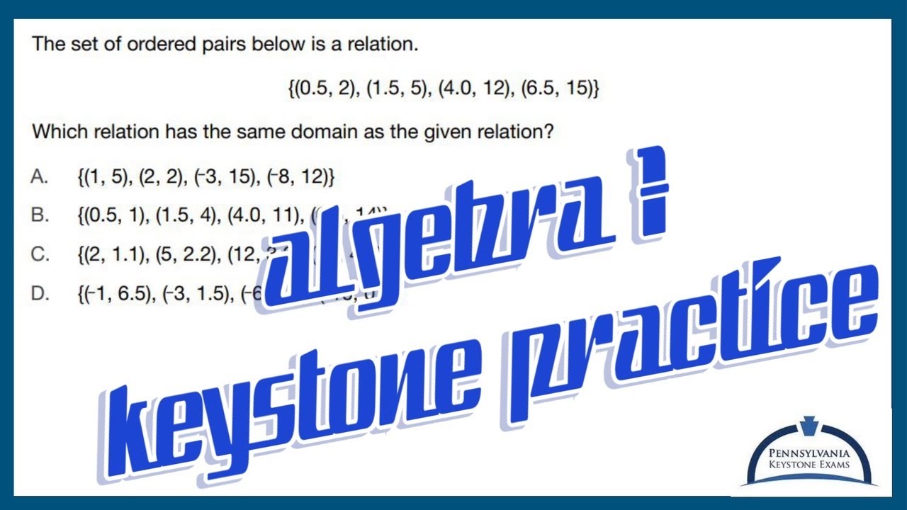 Algebra 1 KEYSTONE Practice - Domain of a Function Using Points