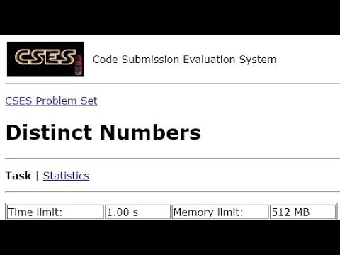 Distinct Numbers - CSES Sorting and Searching #1