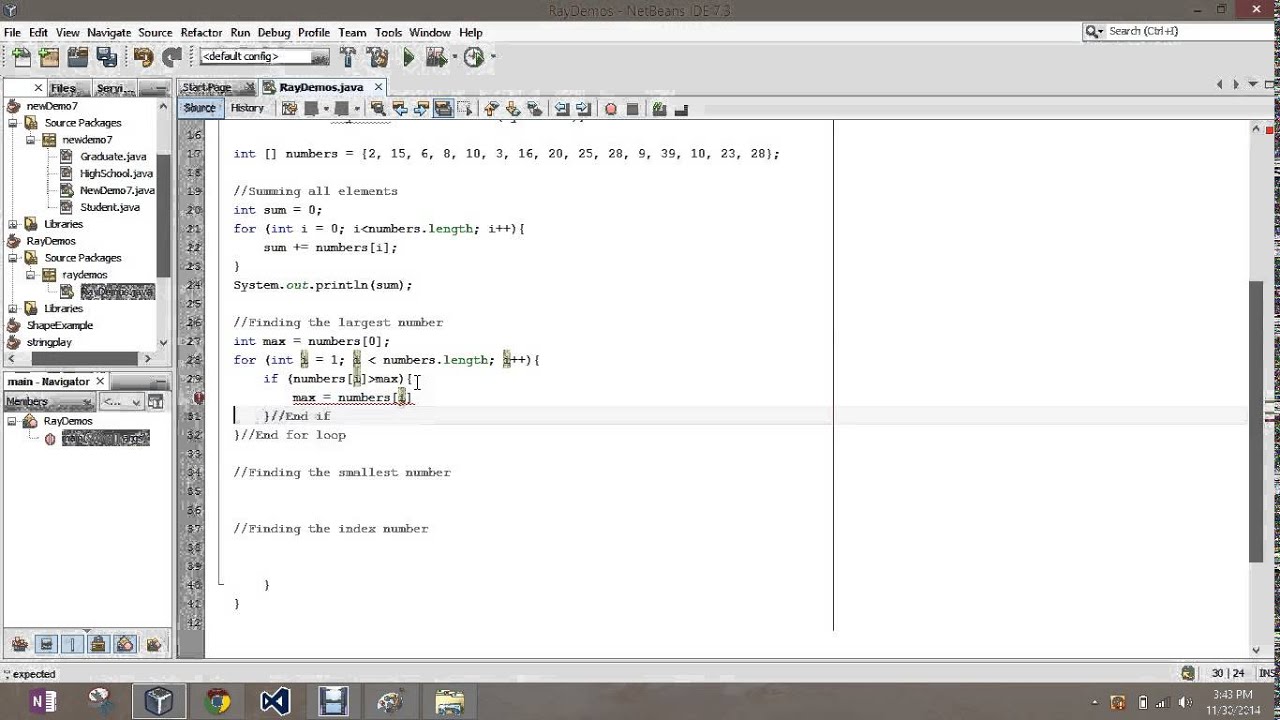 Summing Arrays and Finding Greatest Number Java