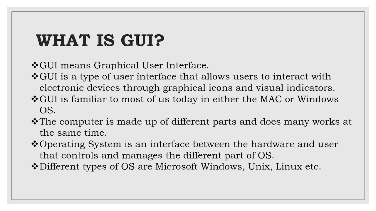 CLASS IV Computer    Ch 2 GUI  Part 1