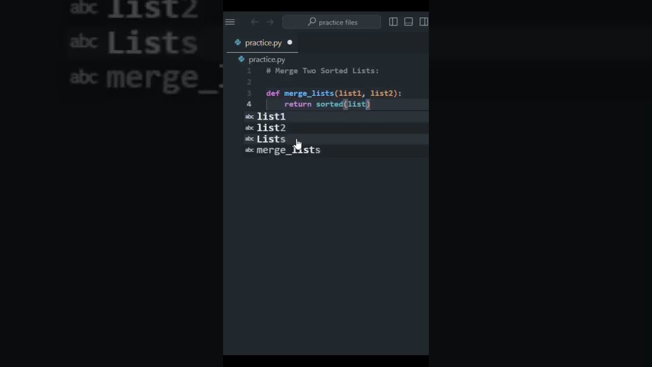 Merge Two Sorted Lists | #python #pythonprogramming#coding#learnpython #pythonforbeginners