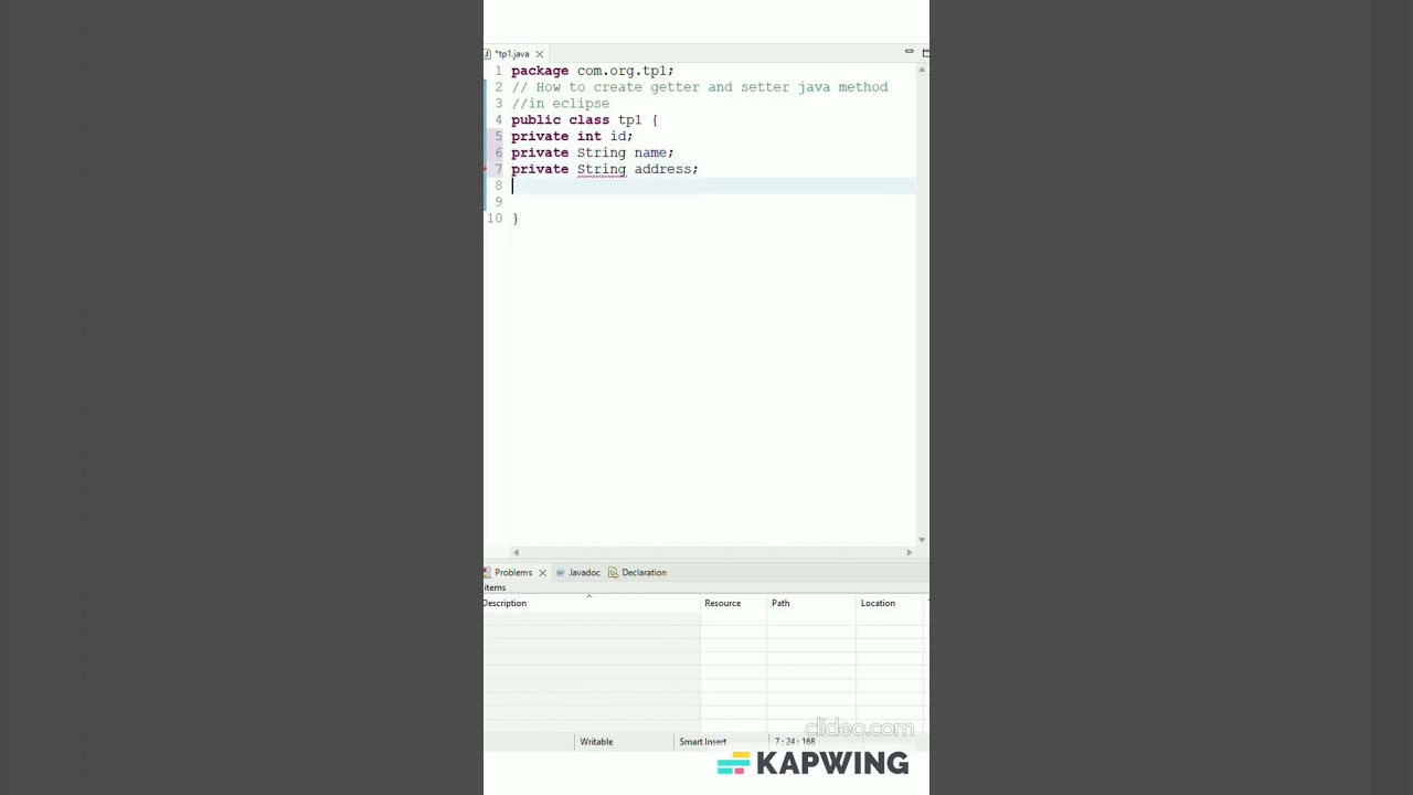 How to create getter and setter java method in eclipse #eclipse #java #coding #programming