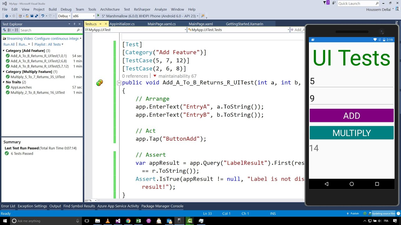 Creating UI Tests for Xamarin Forms
