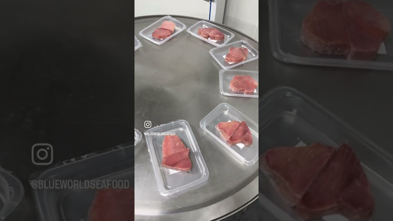 How our Red Tuna Steaks are Packed in Skin Pack Trays!