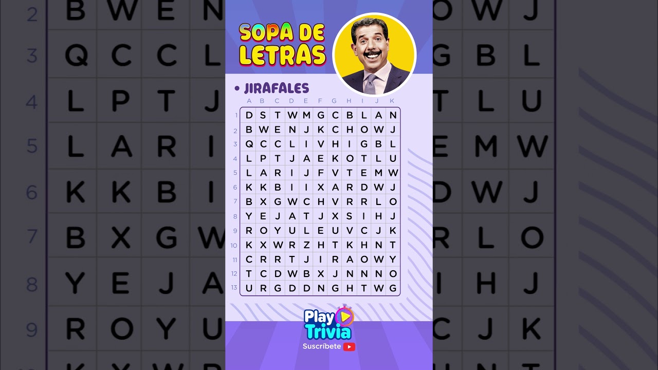 Encuentra el Nombre JIRAFALES 🥰🧐 Sopa de Letras