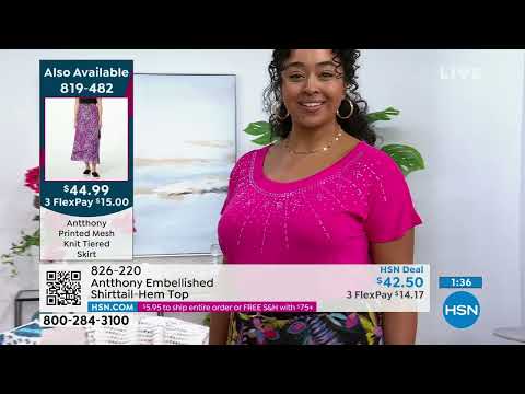 Antthony Embellished ShirttailHem Top