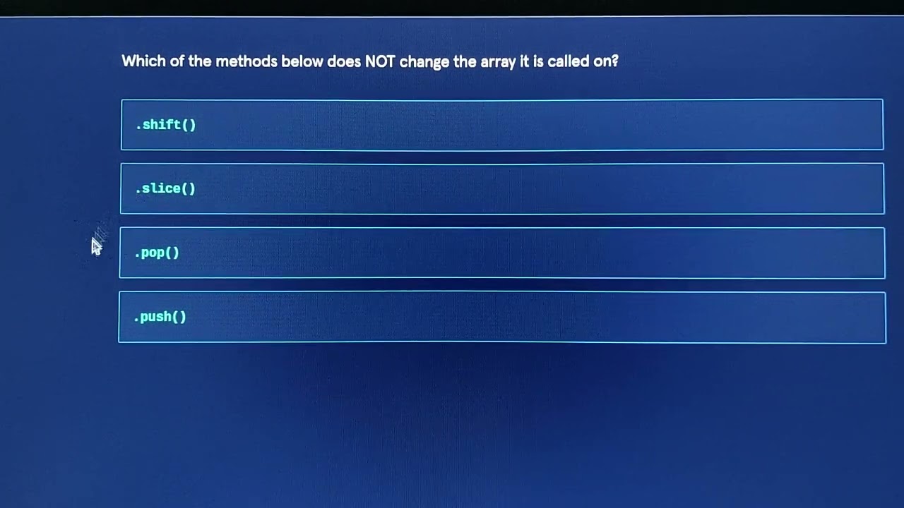 JavaScript Basics: Codecademy Array Quiz with Adam Jackson.