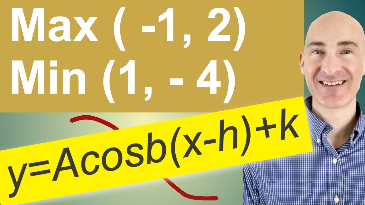 Writing a Sinusoidal Equation Given Max and Min (Example 2)