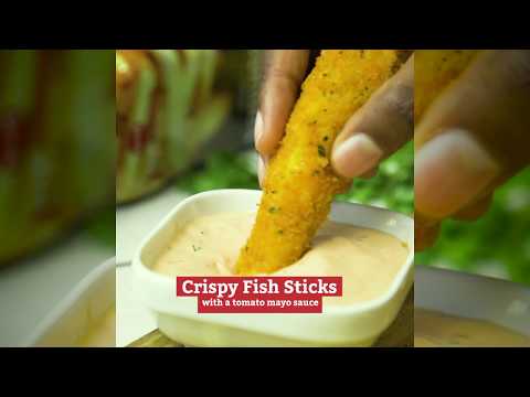 How to make Crispy Fish Sticks with a Tomato Mayo Sauce (HD)