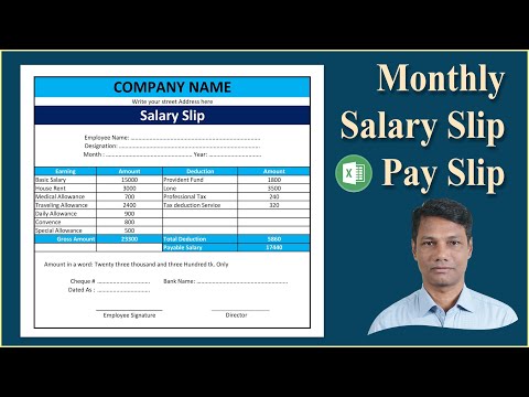 MS Excel: Simple Salary Slip Format in Excel 2025 | Monthly Salary Slip Format Template #Payslip AR