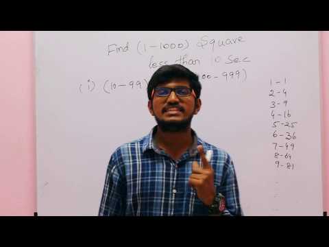 How to find 10 to 999 Square roots less than 10 sec by sarath