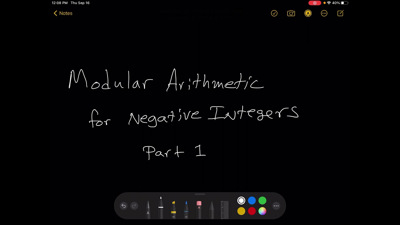Modular Arithmetic for Negative Numbers Part 1