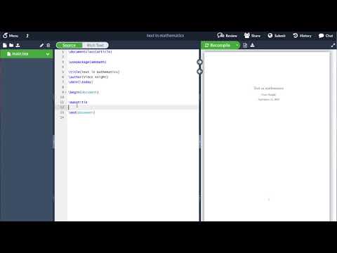 Including text in mathematics in LaTeX with overleaf (v2)