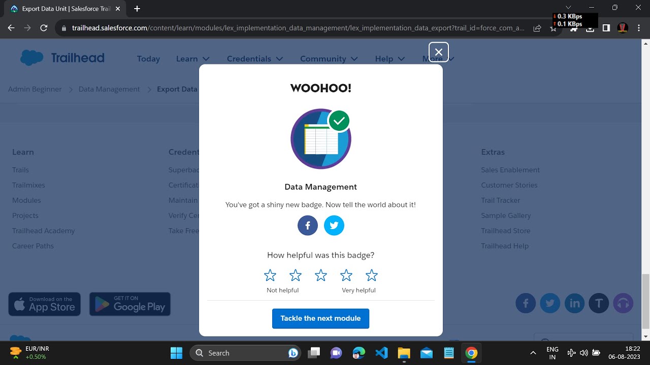 Admin Beginner Data Management Export Data | Export Data trailhead quiz answer | Export Data quiz