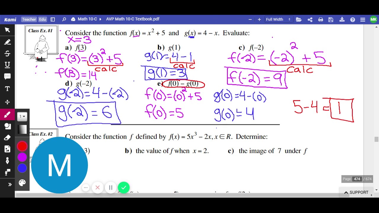 Math 10-C Unit 4 Lesson 8 - Function Notation