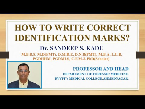 HOW TO WRITE CORRECT IDENTIFICATION MARKS? | PROF.DR. SANDEEP S. KADU