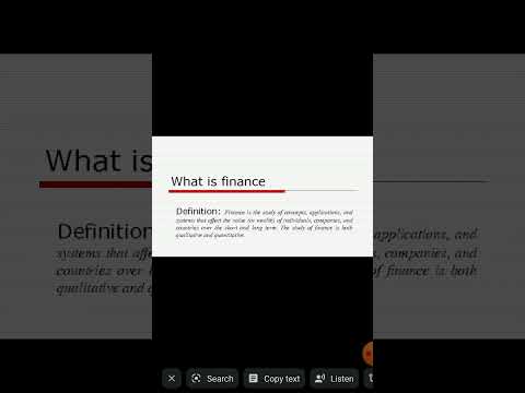 Definition of finance # shorts