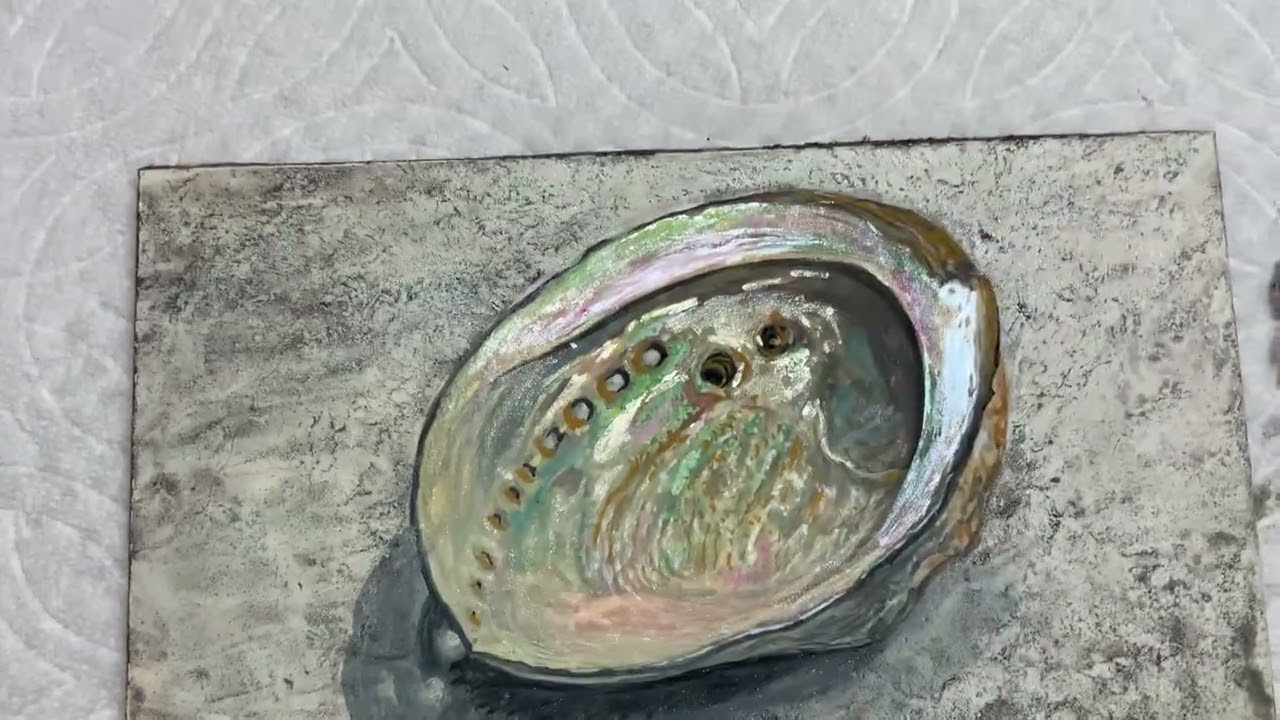 Realistic Painting Abalone Shell by Oregon Naturescape  Artist Shari Erickson