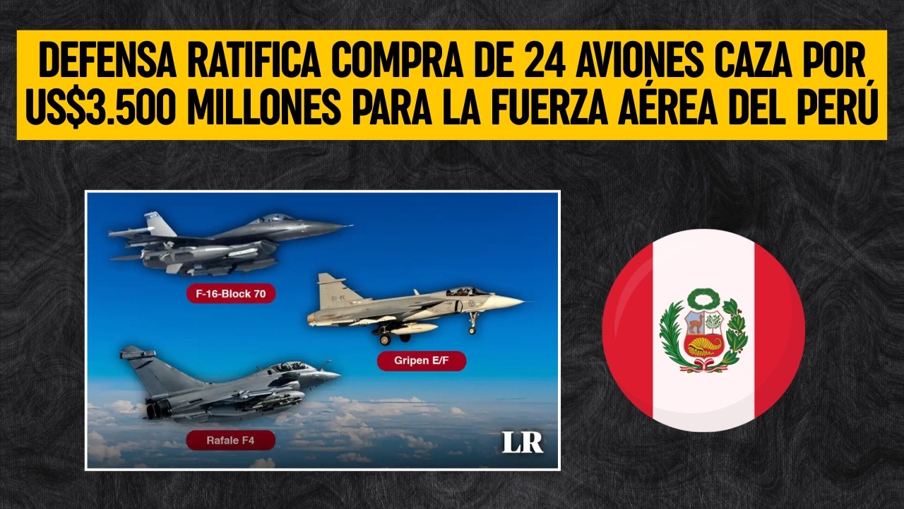 DEFENSA ratifica compra de 24 AVIONES CAZA por US$3.500 millones para la Fuerza Aérea del Perú