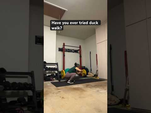 Duck walk, works on all leg muscles and helps with mobility