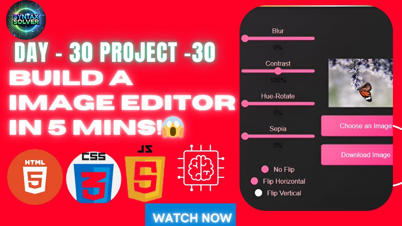 Build a Pro Image Editor with HTML, CSS & JavaScript | Add Filters, Crop & More! 🚀