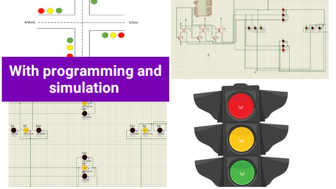 Traffic light control through 8051 microcontroller || Traffic light system in microcontroller