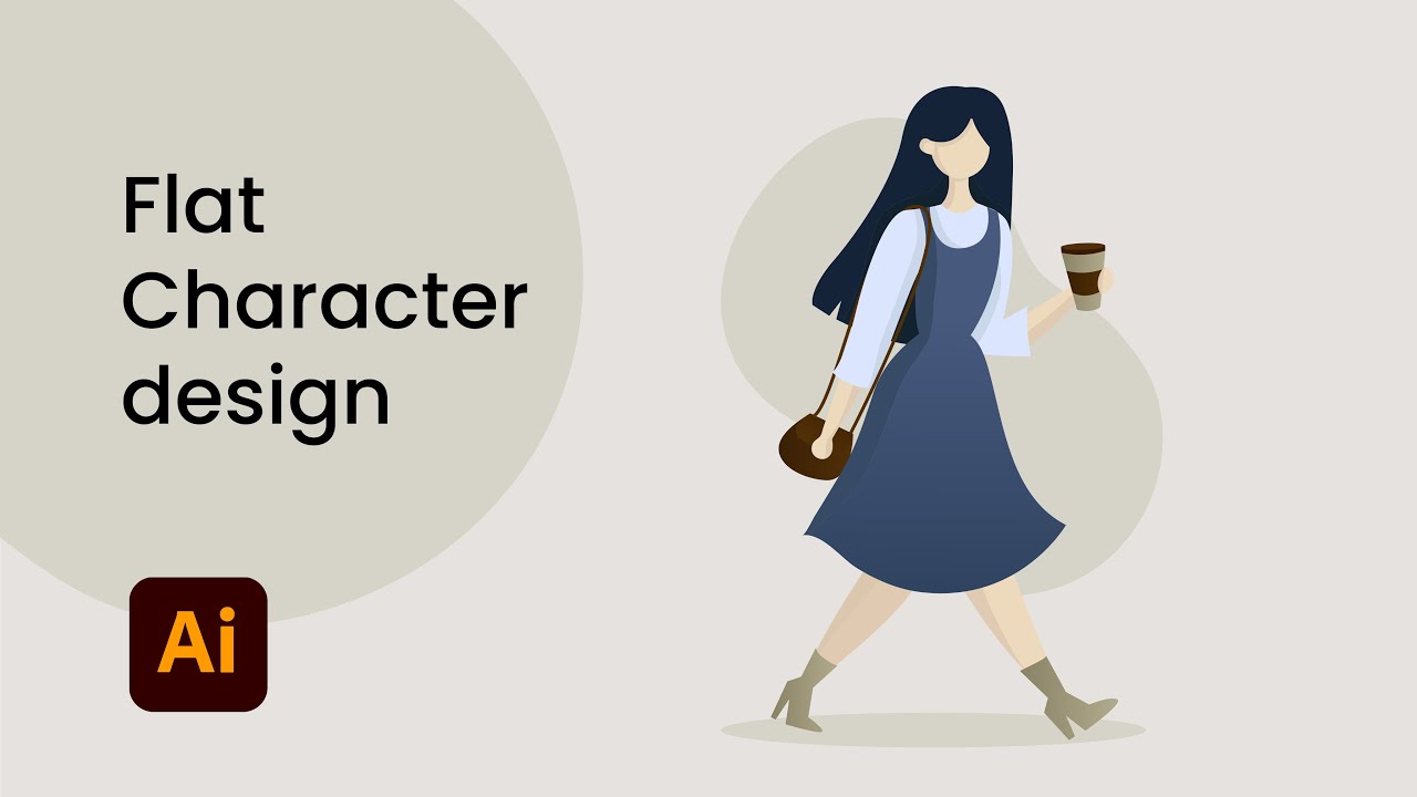 woman holding a coffee cup illustration | vector illustration process #1