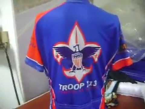 Boy Scout Bike Jersey, Troop Number Cycling Shirt by Bikingthings