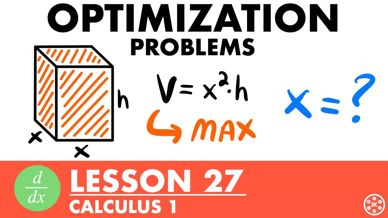 Optimization Problems | Calculus Lesson 27 - JK Math