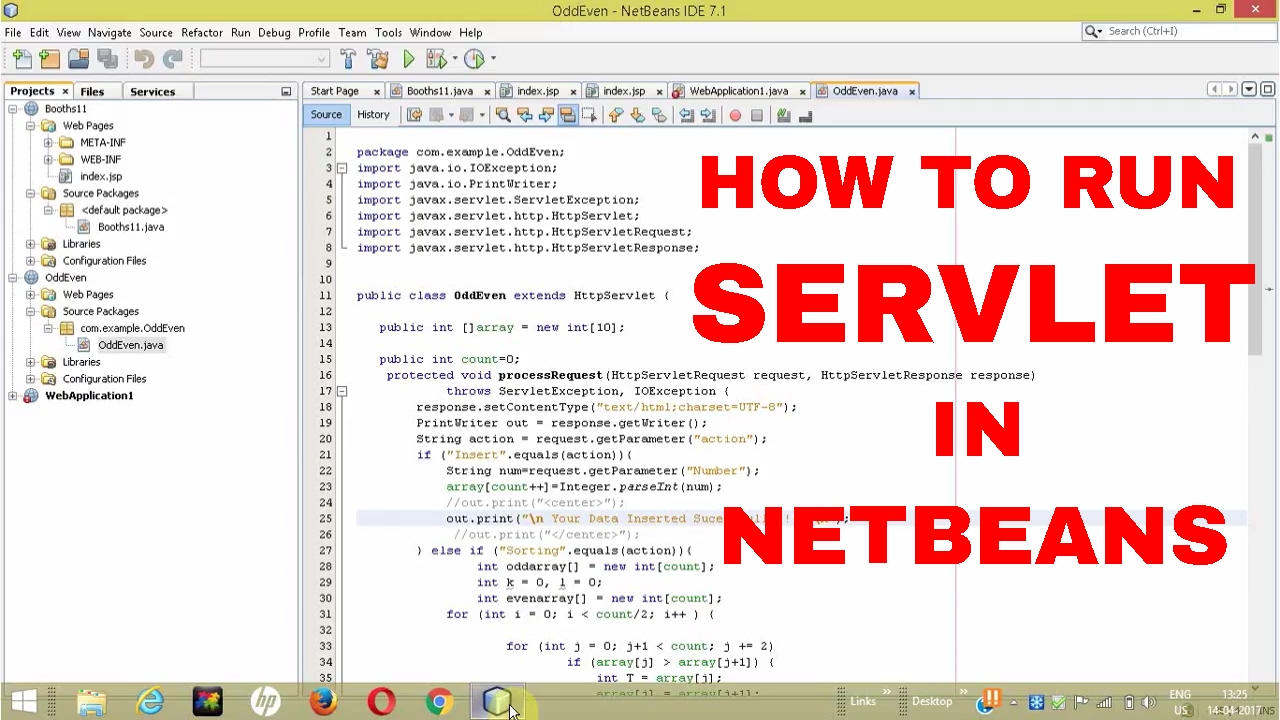 HOW TO RUN SERVLET PROGRAM IN NETBEANS ? (WITH BOOTHS ALGORITHM EXAMPLE)