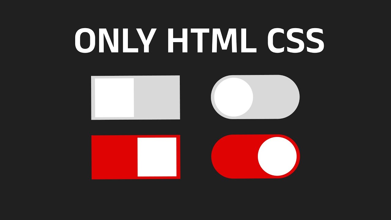 How to make Toggle Switch Button Only HTML CSS