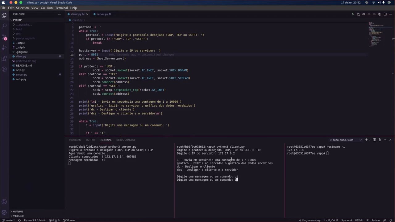 Github Felipebrennerpython Socket Udp Tcp Sctp Client Server Implementação De Protocolos Udp 8132