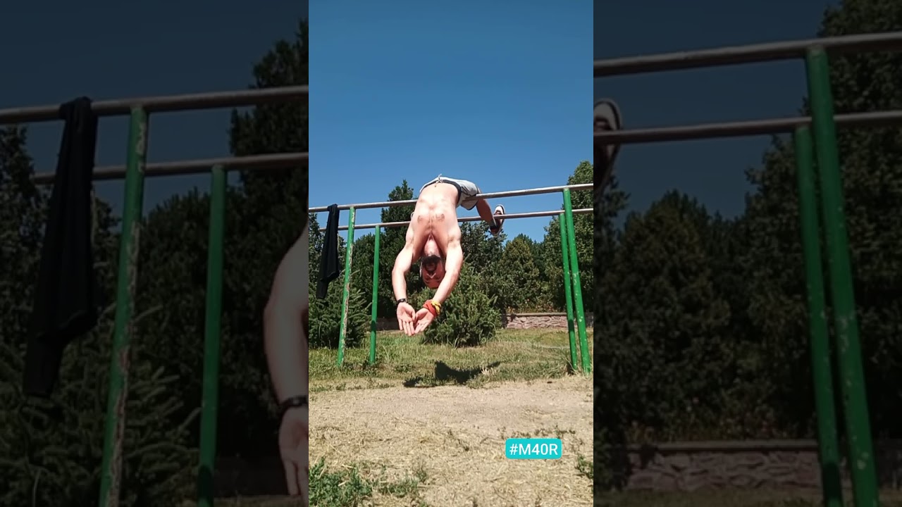 extra-deep#stretching with parallel bars by #m40r
