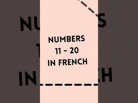 Numbers in French | 11 to 20 | Learn French
