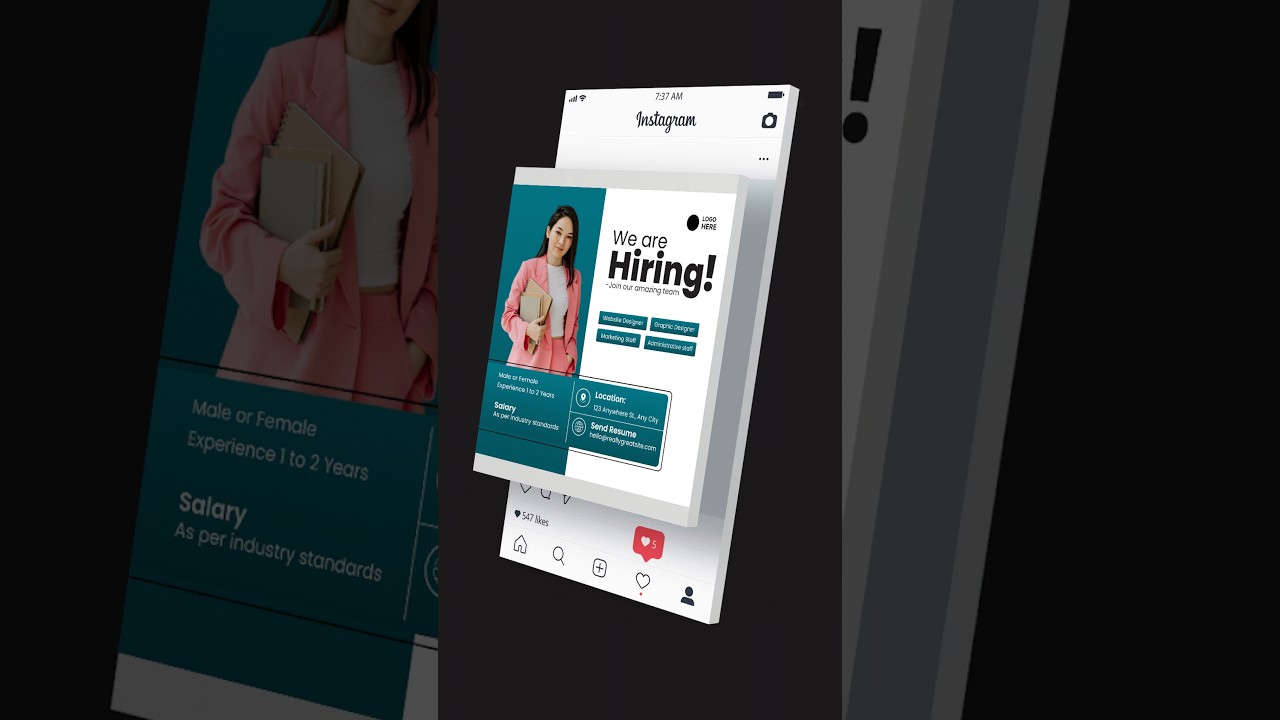 Hiring Social Media Post Design | Canva Template Design Tutorial || Rajesh