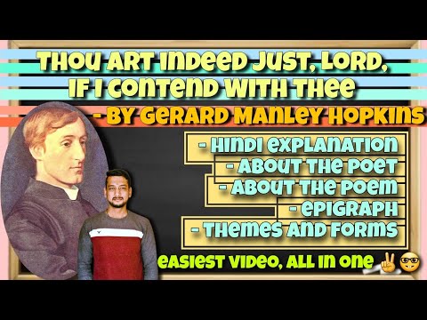 Thou art indeed just lord by GM Hopkins || complete explanation in hindi.