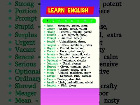 Synonyms words in english |Learn English 📚🔥#shorts #short #youtubeshorts
