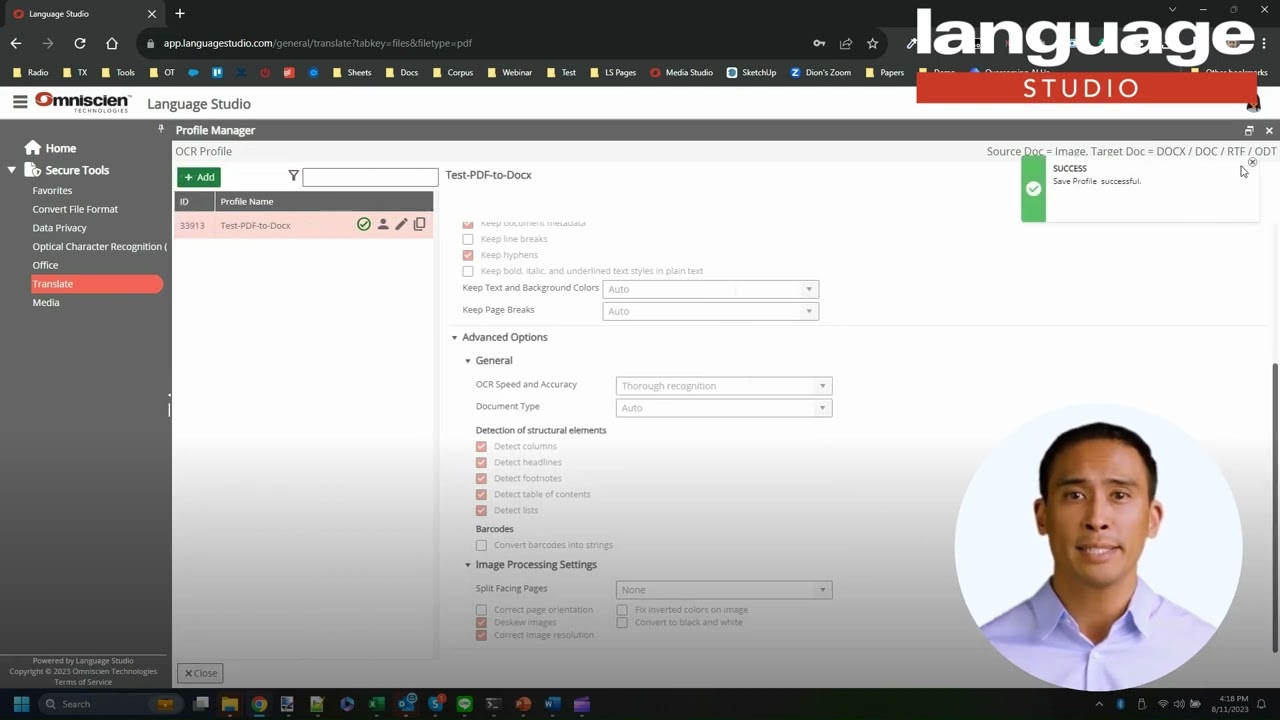 Translating PDF and Image Files in Language Studio