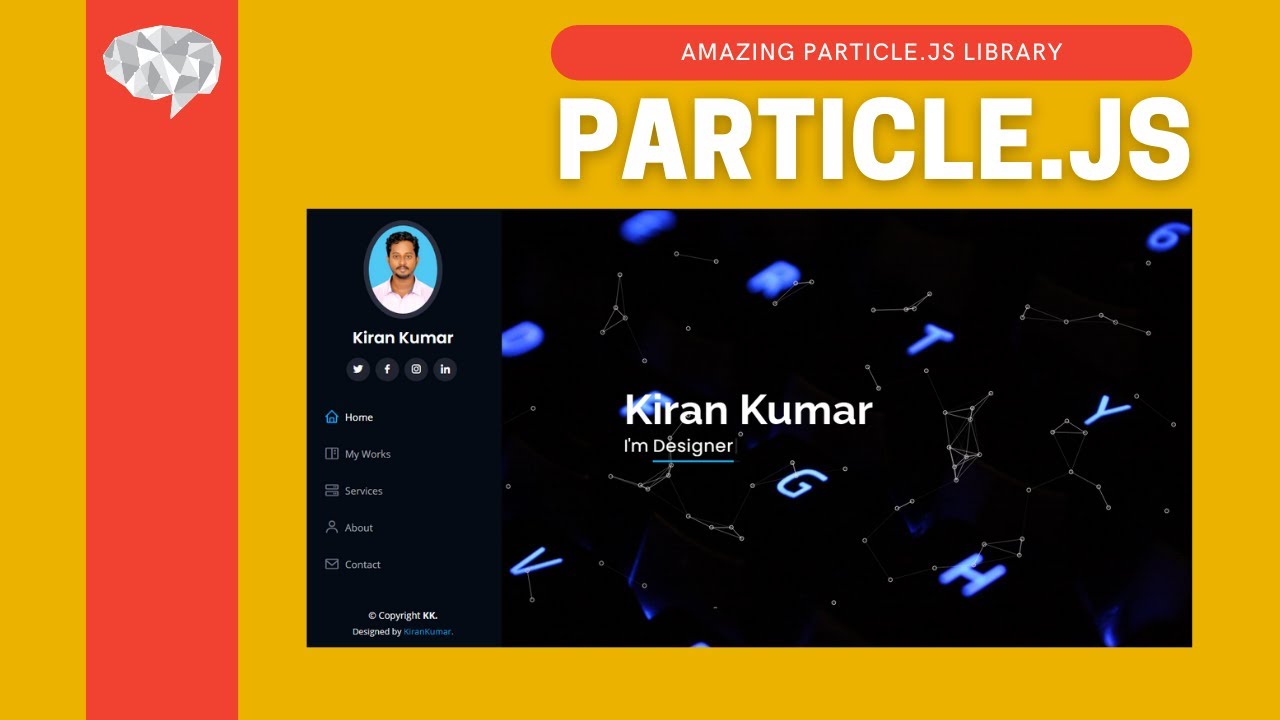 particles effect with particles.js | javascript tutorial for beginners | 2021