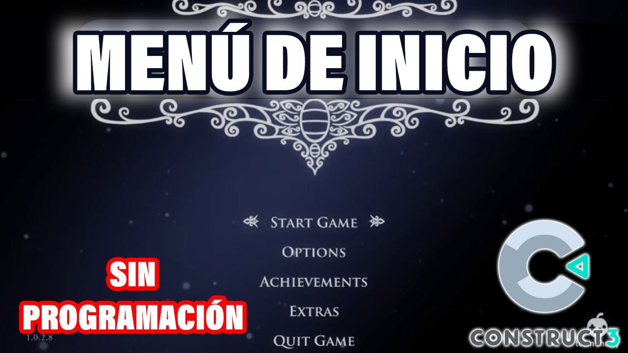 CONSTRUCT 3 Tutorial ESPAÑOL | MENÚ DE INICIO | Sin programación