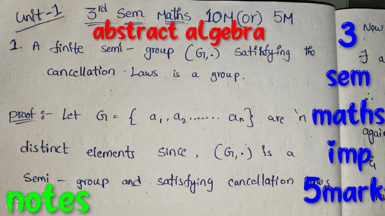 3 sem maths most imp questions Abstract algebra ?#bsc #maths notes in telugu 