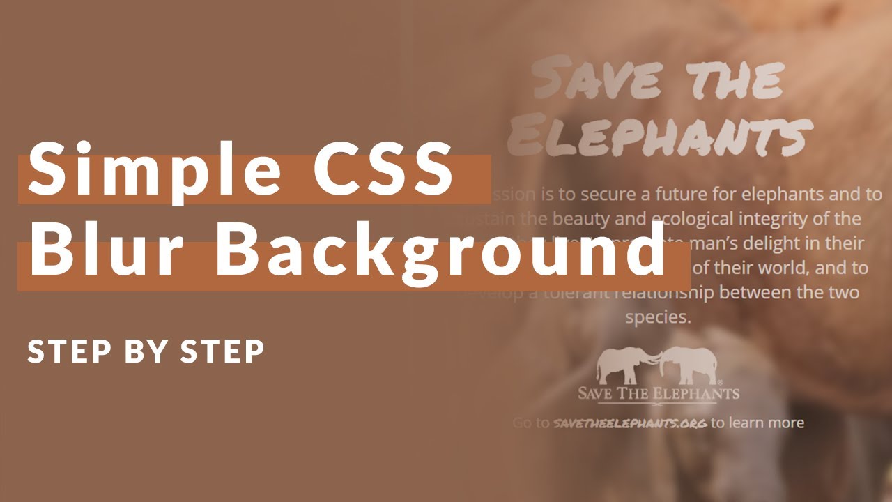 How to Create a  Simple CSS Blur Background Opacity Filter (EASY)