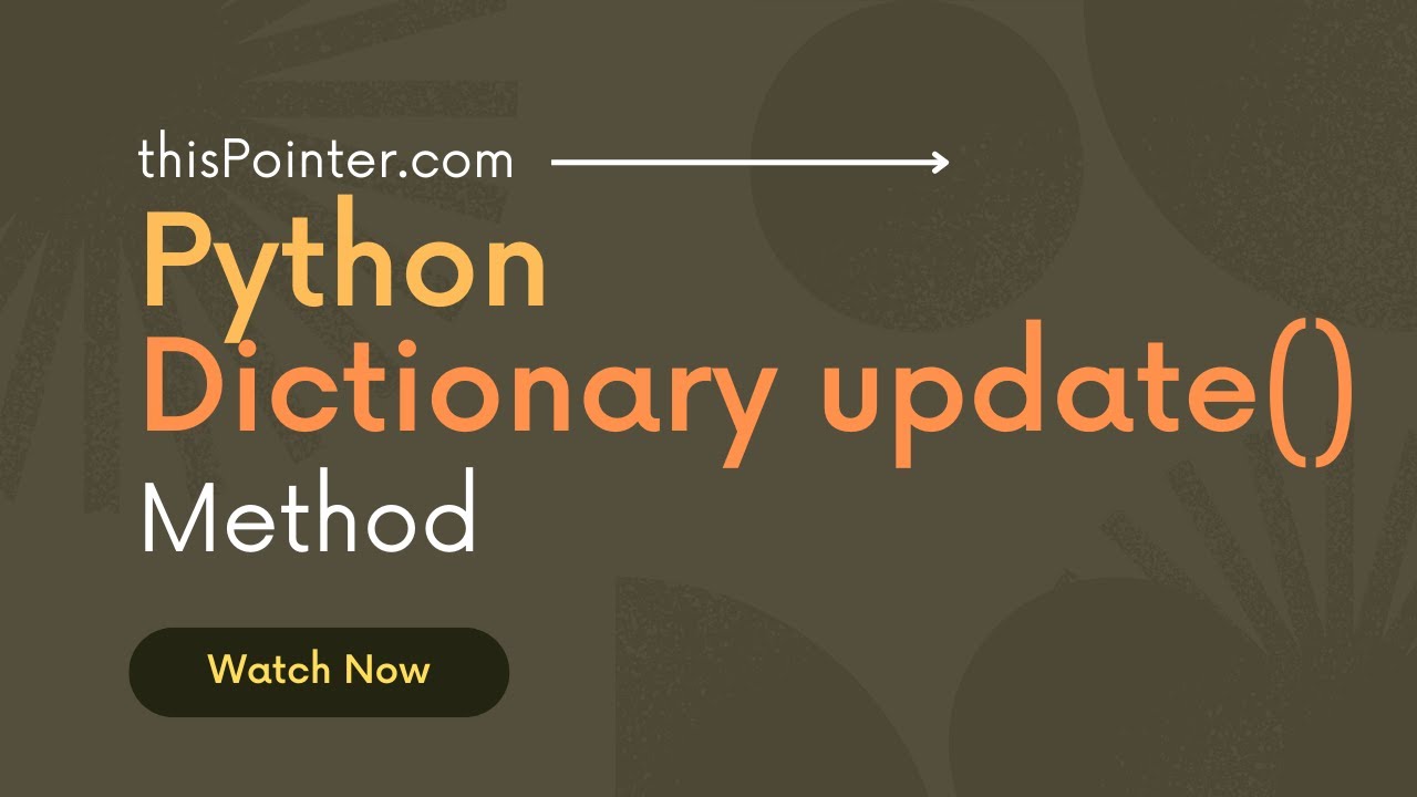 Python Dictionary Update() Method