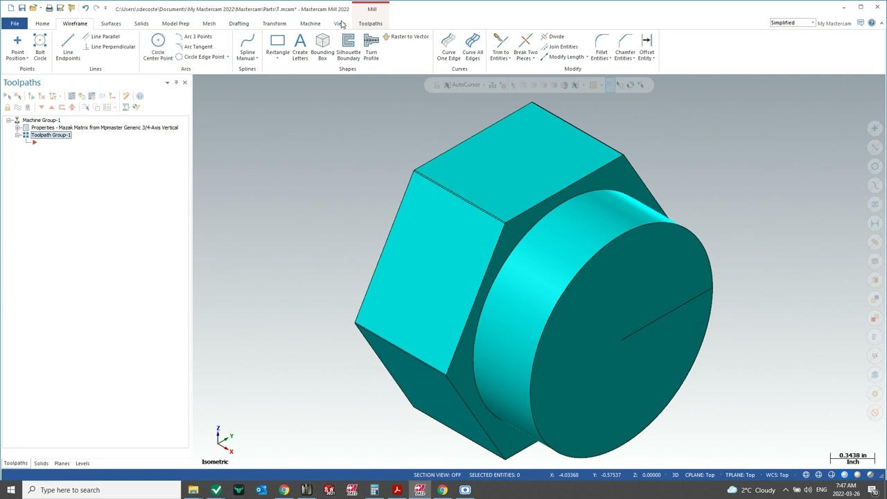 Mastercam Lathe 2022 basic tutorial
