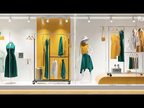 Raybee 400 Lbs Rolling Clothes Rack, Heavy Duty Garment Rack with Double  Rods For Hanging Clothes