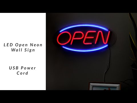 LED Open Neon Lighted Wall Sign - 17.75" - Red and Blue | Northlight FM93573